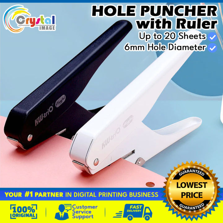 KW-TRIO Hole Puncher 6MM Circle with Ruler 1/4'' Adjustable Hole ...