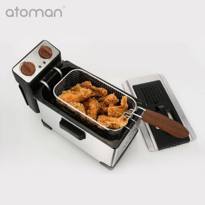Atoman AT-DFY35หม้อทอดไร้น้ำมันเครื่องทอดสแตนเลส3.5L หม้ออเนกประสงค์ ...