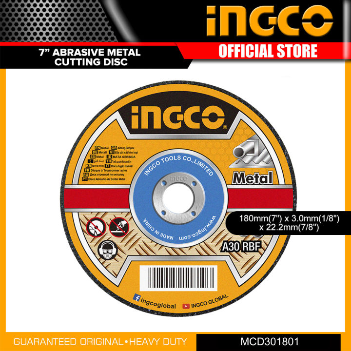 Ingco 7" Inch Abrasive Metal Cutting Disc For Metal MCD301801 ...
