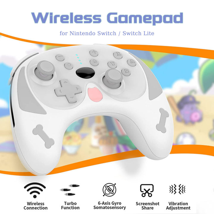 DISOUR Wireless Pro Game Controller for Nintendo Switch NS Lite Puppy Design Replacement Wake-up ...