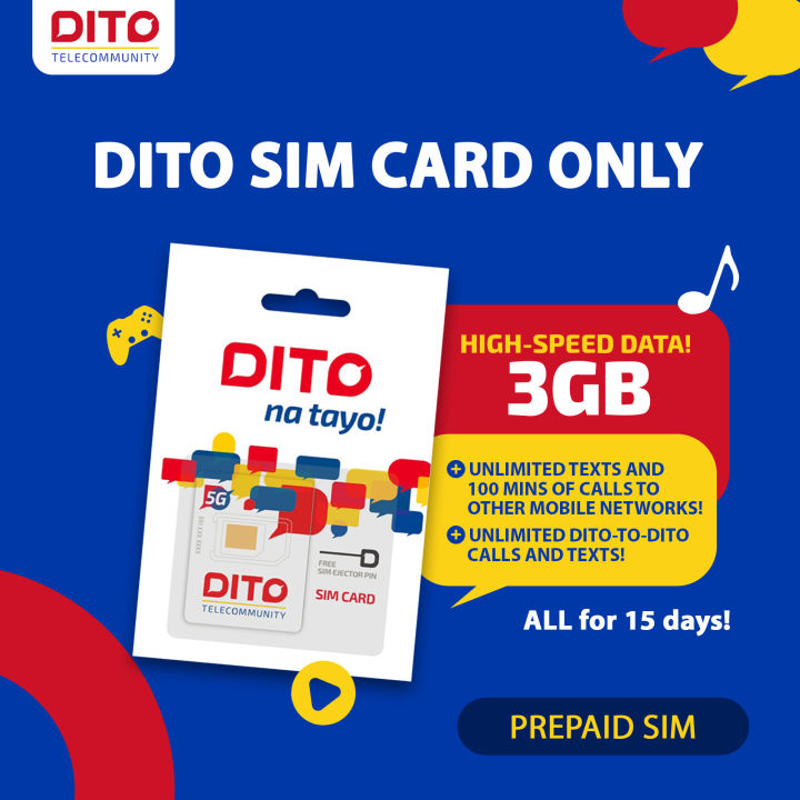 WOW | DITO SIM with 3GB DATA, UNLI texts and 100mins call to all ...