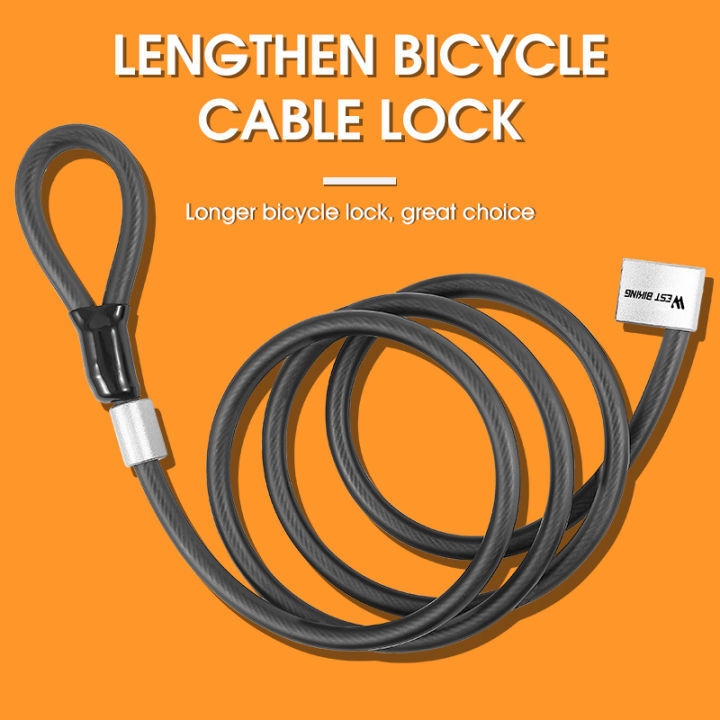 WEST BIKING Bike Cable Steel Lock MTB Road Outdoor Bicycle Security ...