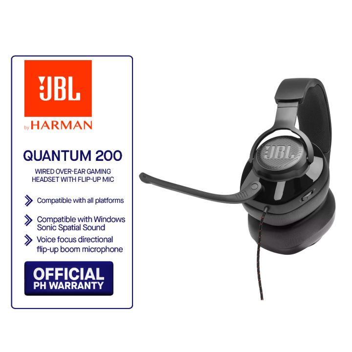 JBL Quantum 200 Wired Gaming Headset With Flip Up Mic | Lazada PH