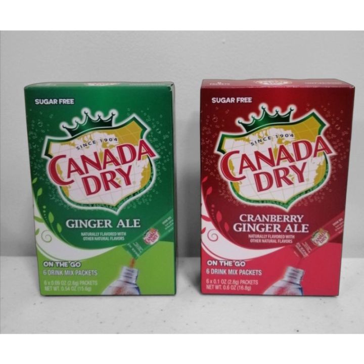 Canada Dry Zero Sugar/ Sugar Free Powder Drink Mix (6 Drink Mix Packets ...