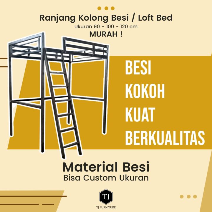 Ranjang Susun Kolong Besi Tempat Tidur Tingkat Besi Divan Besi