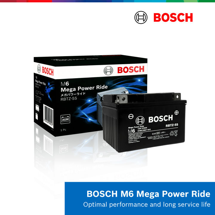 Bosch M6 Mega Power Ride RBTZ-5S YTZ5S AGM VRLA Battery EX5 / EGO-LC ...