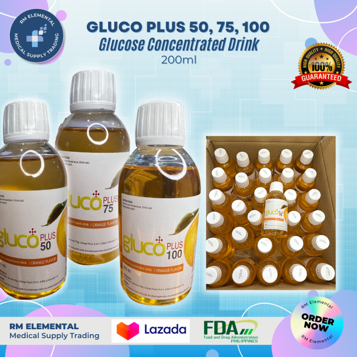 Gluco Plus, Glucose Concentrated Drink ogtt juice, 75g 200 ml | Lazada PH