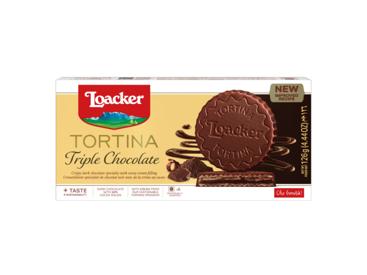 Loacker Tortina Triple Chocolate น้ำหนัก 126 กรัม 1 กล่อง มี 6 ชิ้น BB ...