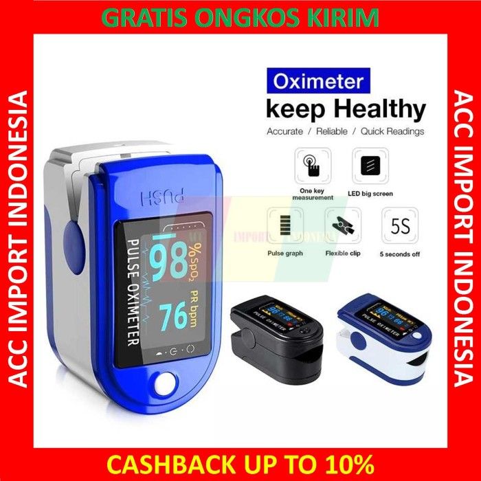 Oximeter Alat Pengukur Detak Jantung Kadar Oksigen Heart Rate Portable ...