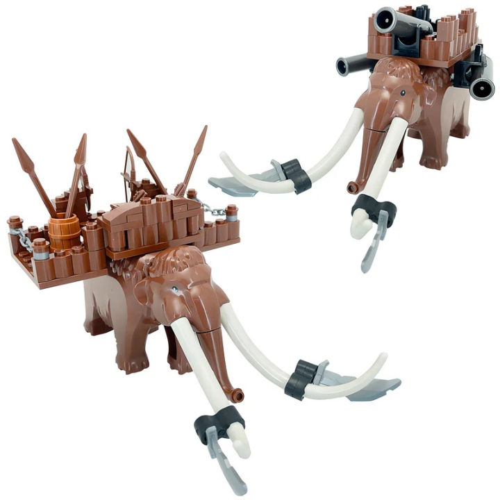 MOC small particle building blocks animal woolly mammoth medieval ...