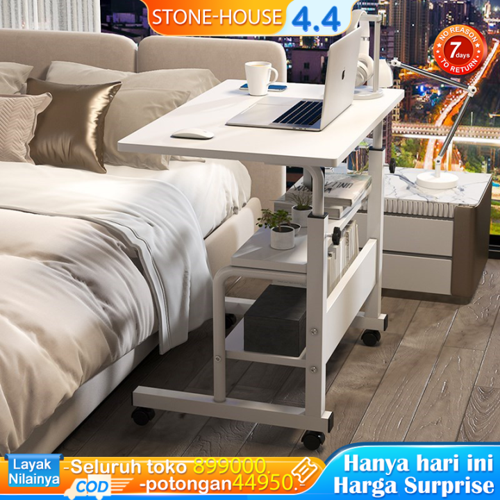 Meja Laptop Roda Meja Laptop Lipat Adjustable Meja Belajar Lipat ...