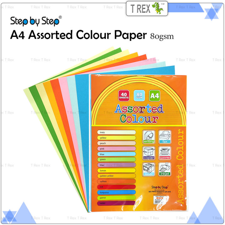 Step by Step A4 80gsm Assorted Colour Paper / SBS Mix Colour Paper ...