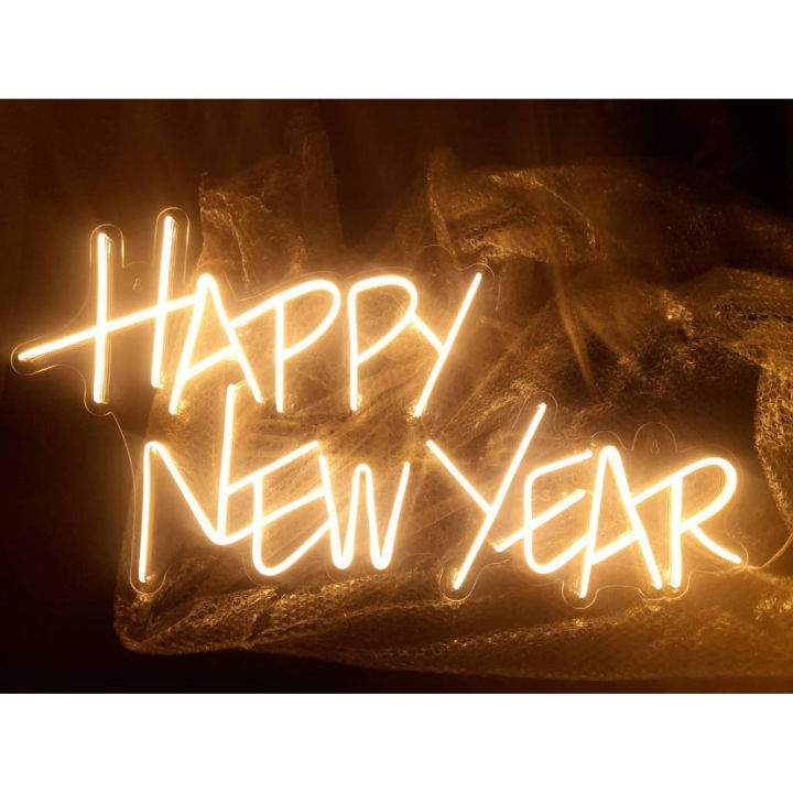 happy new year LED Neon Flexible Light 220V ไฟเส้น กันน้ำกันแดด ป้ายไฟ ...
