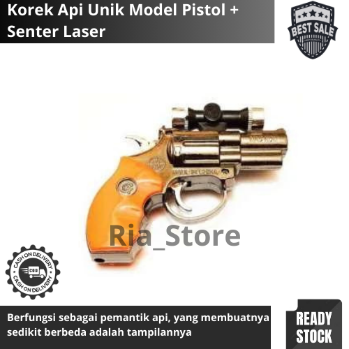 Korek Api Unik Model Pistol + Senter Laser | Lazada Indonesia