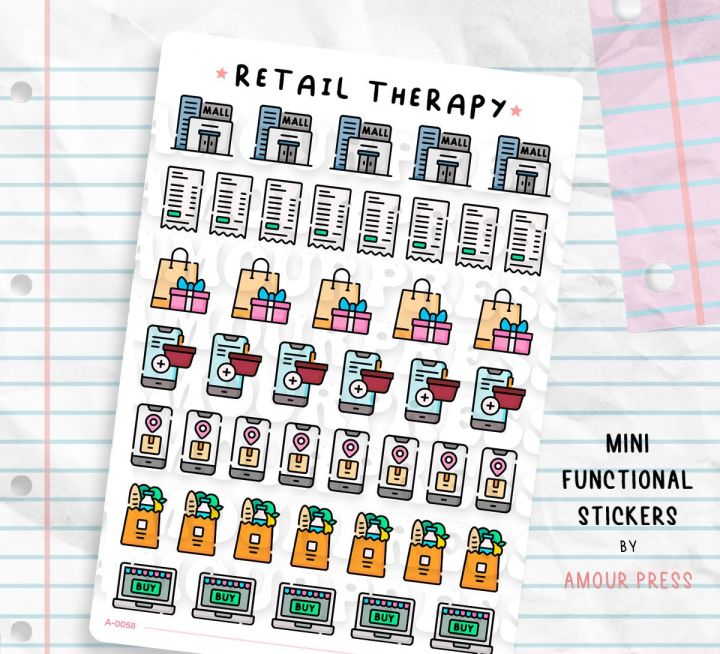 Retail Therapy - Mini Functional Journal Stickers / Mini Deco Sticker ...