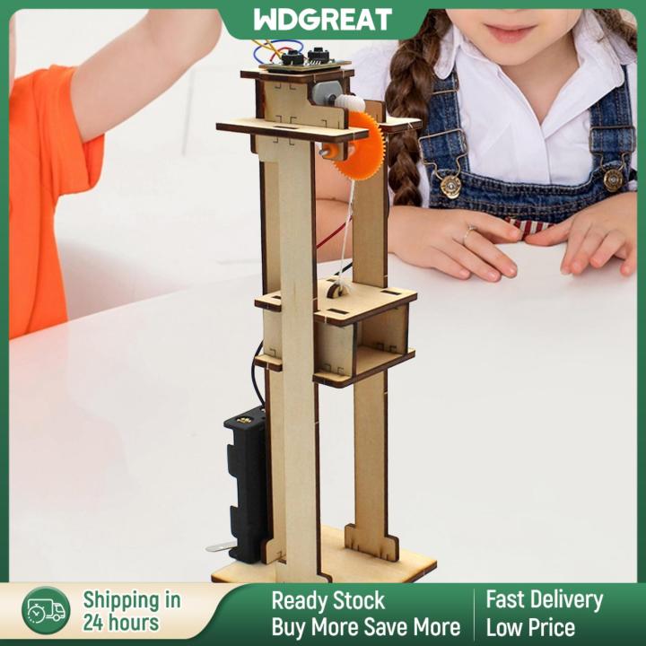 WDGREAT DIY Elevator Toy Electric Lift DIY Kits Physics Develop Toy ...
