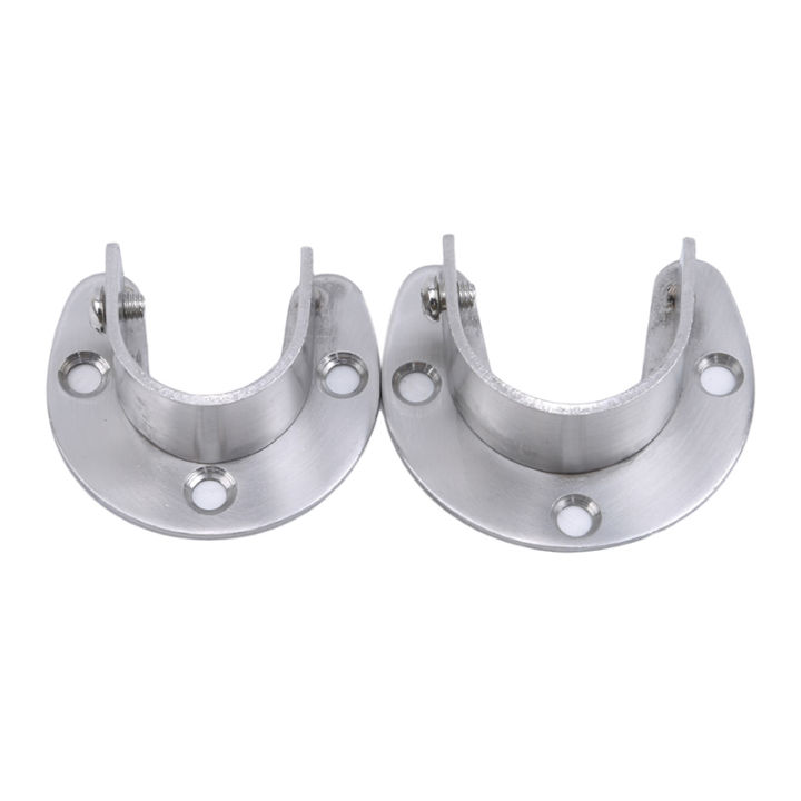 Stainless Steel U-Shaped Closet Rod End Support Wardrobe Clothes ...