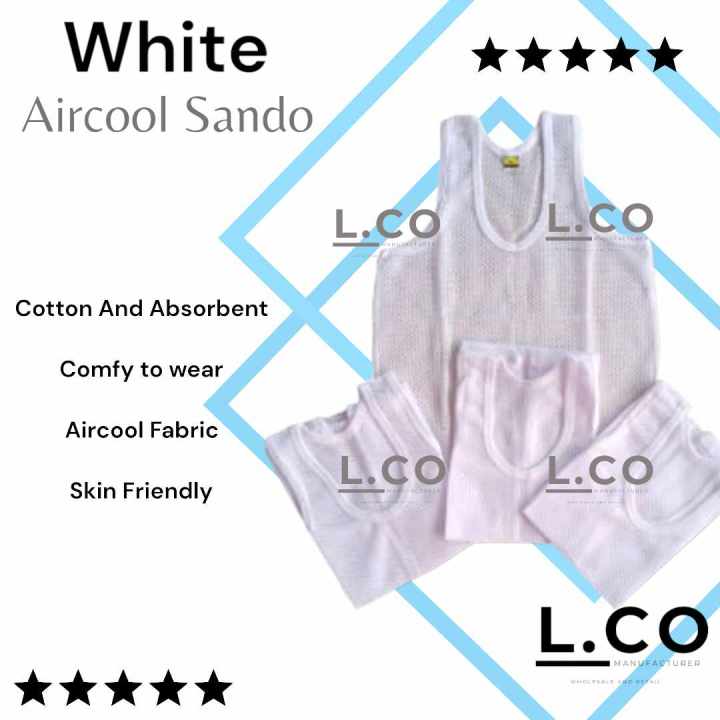 1QF' AIRCOOL SANDO SCORPIO ( WHITE ) KIDS 3PCS PER PACK | Lazada PH