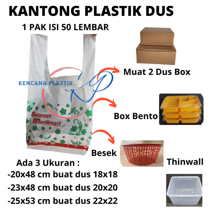 Kantong Plastik Untuk 2 Dus Nasi Box Makanan 18 X 18 20 X 20 l Plastik ...