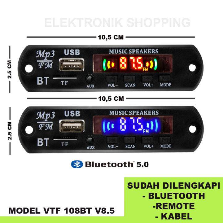 Mp3 Kit Modul Bluetooth versi 5.0 USB AUX Fm Ridio 12V Original VIRE ...
