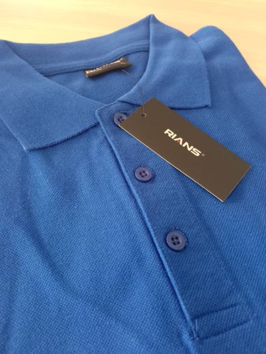 ROYAL BLUE - RIANS 220 gsm Collar Shirt ( Short Sleeve ) PLUS SIZE | Lazada