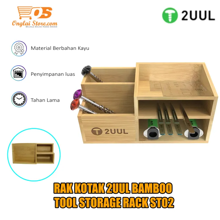 Rak Kotak 2UUL Bamboo Tool Storage Rack ST02 - Alat-alat Teknisi Rak ...
