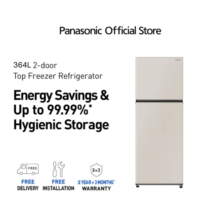 Panasonic 2-Door Top Freezer Refrigerator NR-TL381BWCS 364L | Lazada PH