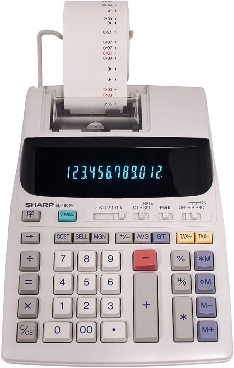 Sharp EL-1801V Electronic Two-Color Printing Calculator Black/Red (1 ...