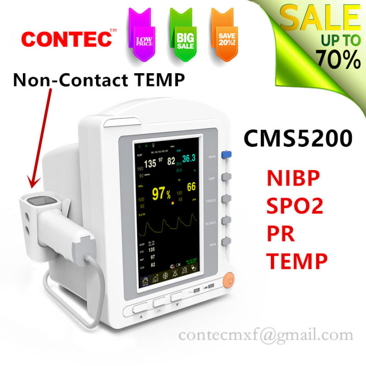 CONTEC CMS5200 Touch ICU patient cadiac monitor NIBP SPO2 TEMP PR Vital ...