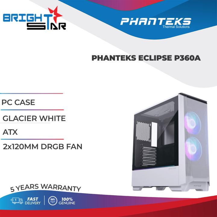 PC CASING PHANTEKS ECLIPSE P360A / GLACIER WHITE / ATX / 2x120MM DRGB ...