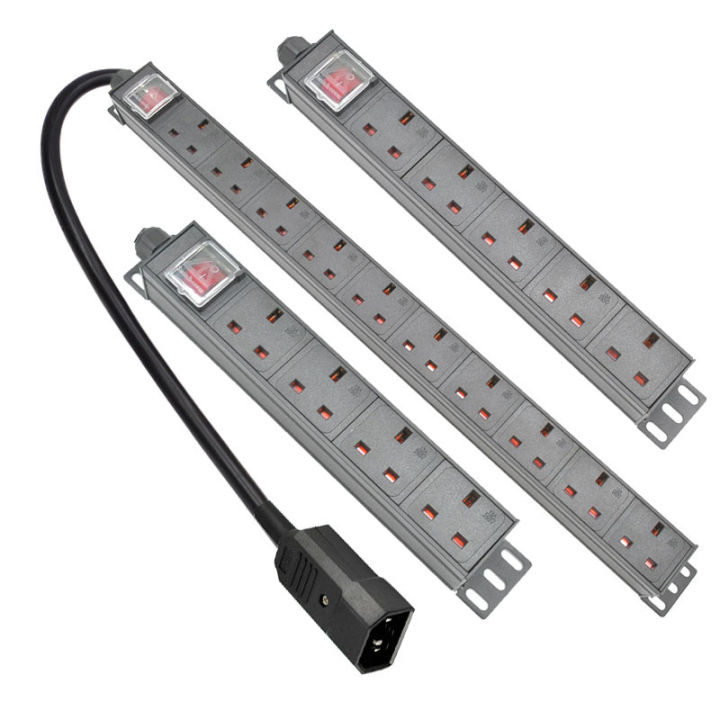 PDU Power strip Power Distribution Unit 2-18 Ways UK 3 pin output Power Socket Extension C14 ...