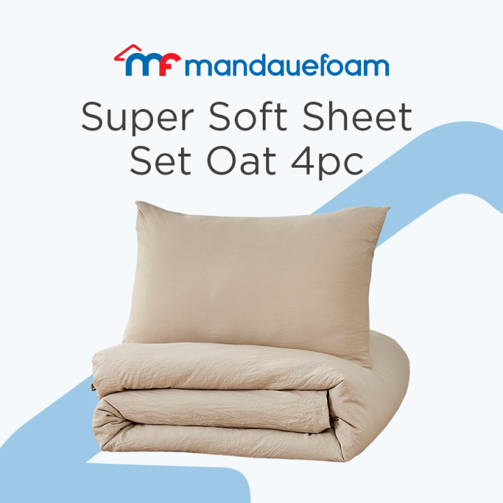 Mandaue Foam Super Soft Sheet Set Oat 4pc | Lazada PH