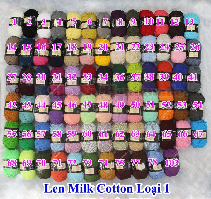 Len milk cotton 125g đan móc thú bông, váy áo, đồ len handmade | Lazada.vn