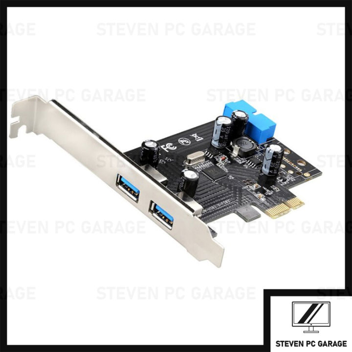 PCI-E X1 to USB 3.0 Expansion Card 19-Pin Converter External Dual Port ...