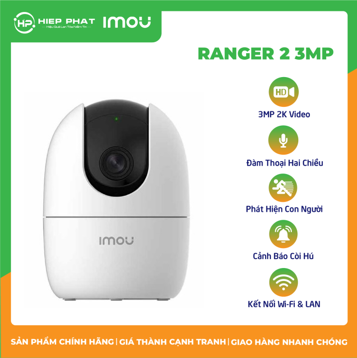 Camera IP WiFi Imou Ranger 2 3MP 2K Video / IPC-A32EP-L / Đàm Thoại 2 ...