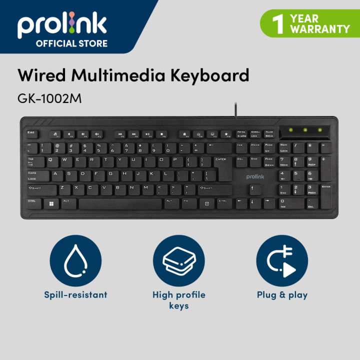 Prolink GK-1002M Wired Multimedia Keyboard Plug and play for Computer ... Prolink GK-1002M Wired Multimedia Keyboard Plug and play for Computer ...