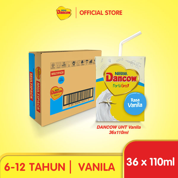 DANCOW FortiGro Susu UHT Vanila Usia Sekolah 36x 110ml [1 carton ...
