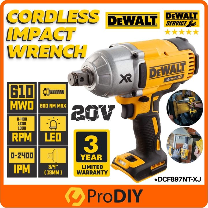 DEWALT Cordless Impact Wrench Bare Unit 20V Brushless Heavy Duty ...