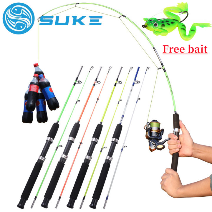 Suke Fishing Rod Reel Set Spinning Reel Fishing Rod 2 Section 1.2M 1.5M ...