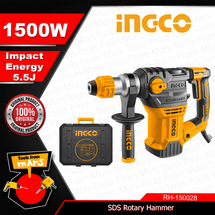 INGCO Rotary Hammer 1500W Demolition Electric Hammer Concrete Breaker ...