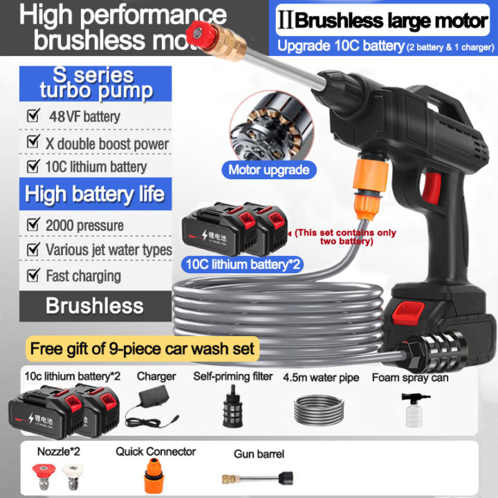 YunYing pressure washer 48V 2 batteries portable car machine set ...