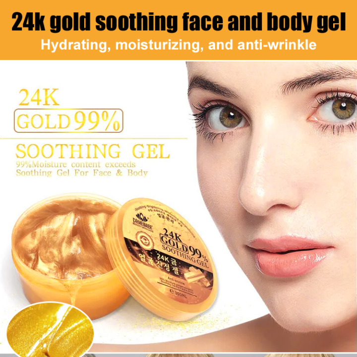 24k Gold Soothing Gel Hydrating Moisturizing Anti Wrinkle Daily Care ...
