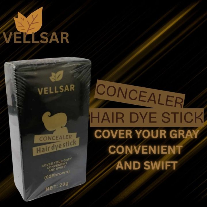 VELLSAR Concealer Hair Dye Stick COVER YOUR GRAY CONVENIENT AND SWIFT ...