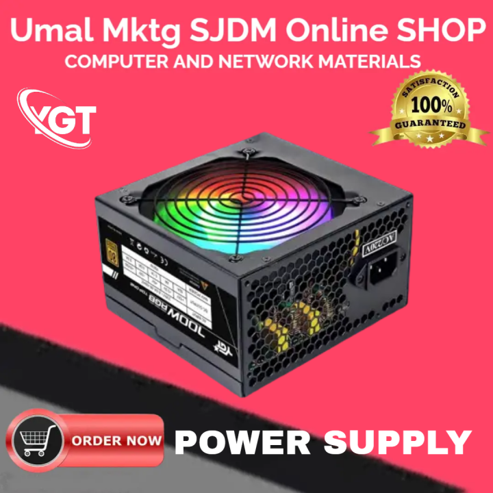 YGT Gaming Power Supply RATED 500W/700W RGB 80 Plus Bronze DOUBLE ...