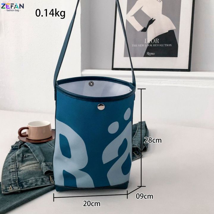ZEFAN 2025 แฟชั่นความจุขนาดใหญ่กระเป๋าผ้าใบพิมพ์ตัวอักษรที่มีคุณภาพสูงถังน้ำกระเป๋าถือกระเป๋า ...