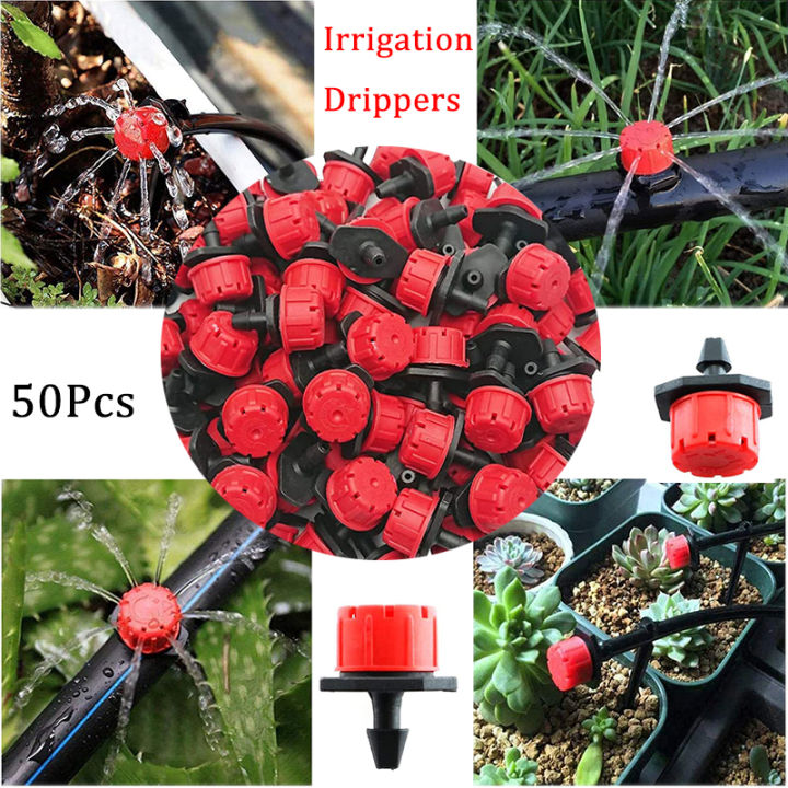 50/100Pcs Adjustable Irrigation Drippers Sprinklers Emitter Dripper ...