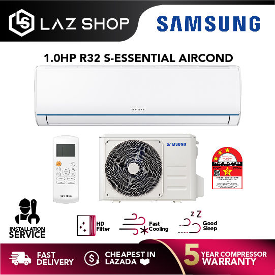 Samsung 1.0HP S-Essential R32 Air Conditioner AR09TGHQABUNME | Aircond ...