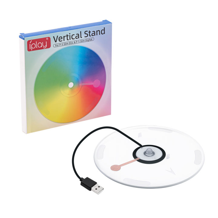 Iplay RGB Vertical Stand Gaming Console Base for PS5 Slim Disc/Digital ...