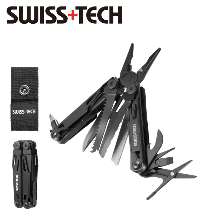feng SWISS TECH 16 in 1 Camping Multitool Multi Folding Plier Wire Stripper Outdoor Pocket Mini ...