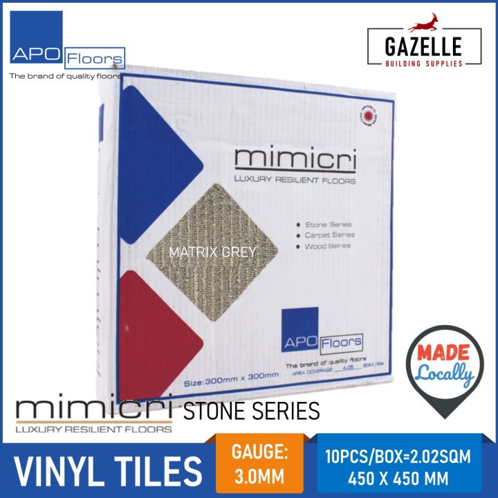 Apo Floor Vinyl Tiles Mimicri Carpet Series 3mm - Matrix Grey 10pcs ...